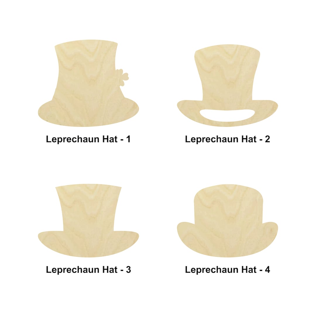 Leprechaun Hat Wooden Shape - Multiple Sizes- Laser Cut Unfinished Wood ...