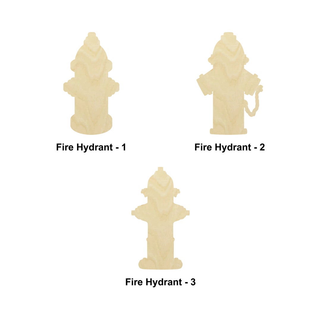 Fire Hydrant Shape - Multiple Sizes- Laser Cut Unfinished Wood Cutout ...
