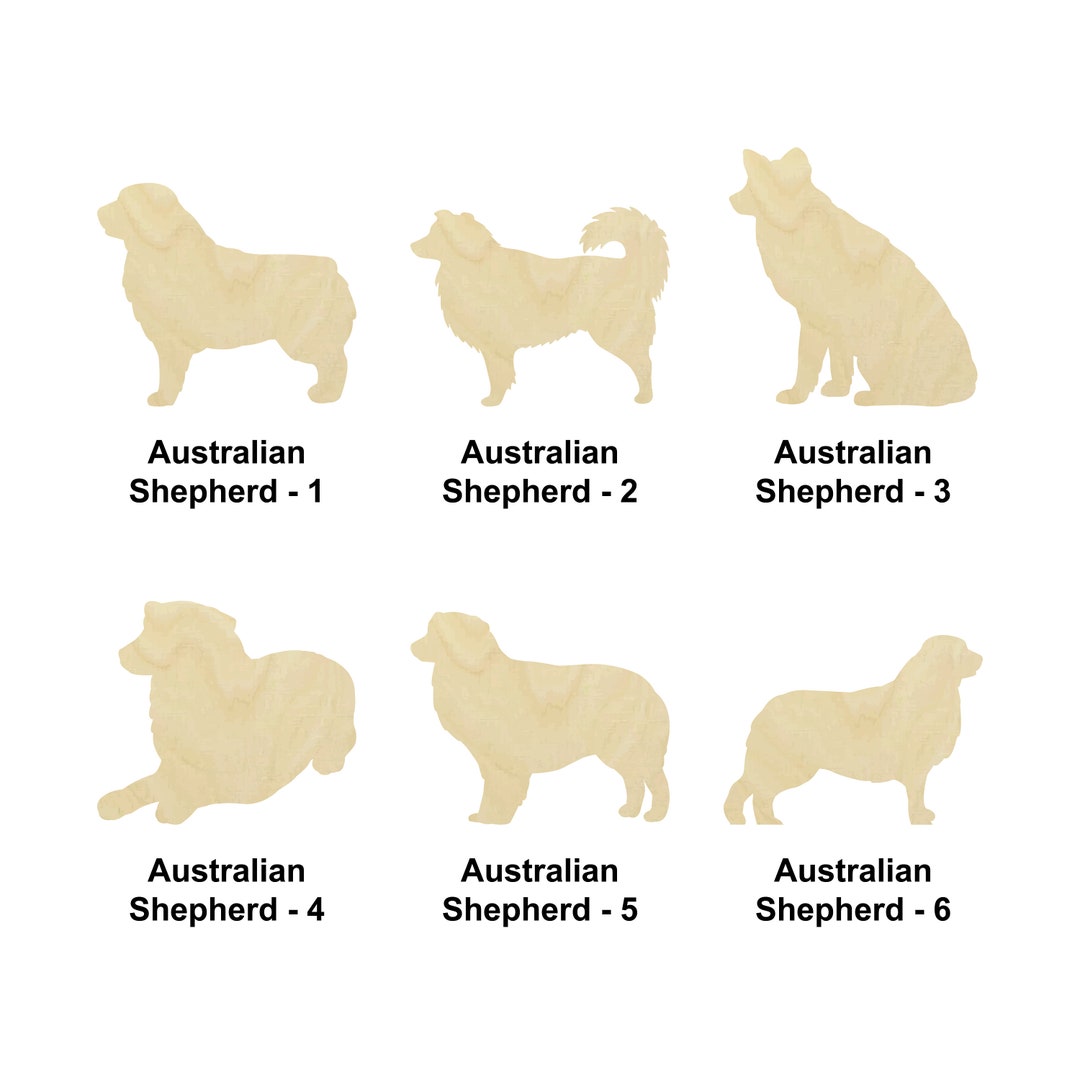 Australian Shepherd Dog Animal Wooden Shape - Multiple Sizes-laser Cut ...
