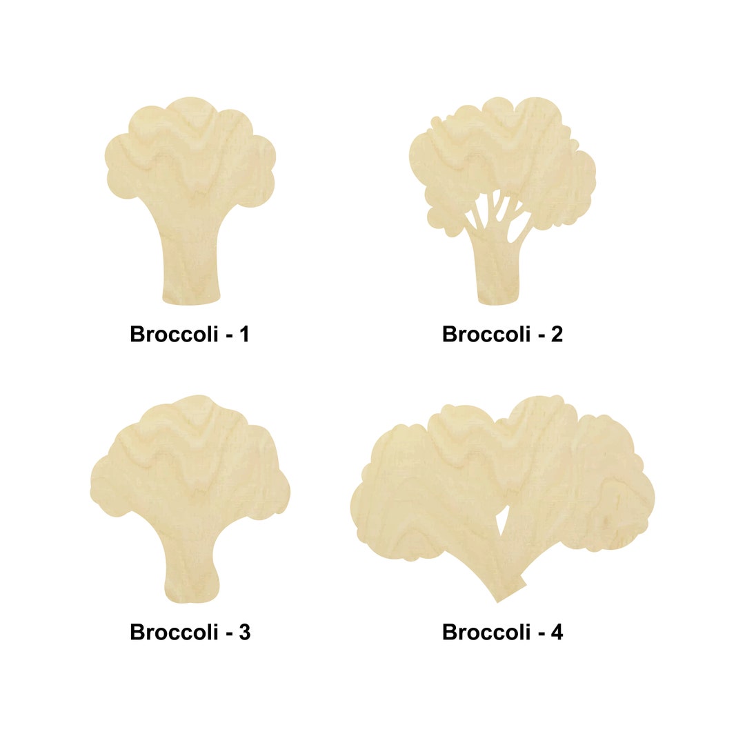 Broccoli-vegetable Shape - Multiple Sizes - Laser Cut Unfinished Wood ...