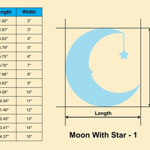 Moon With Star Shape - Multiple Sizes - Laser Cut Unfinished Wood ...