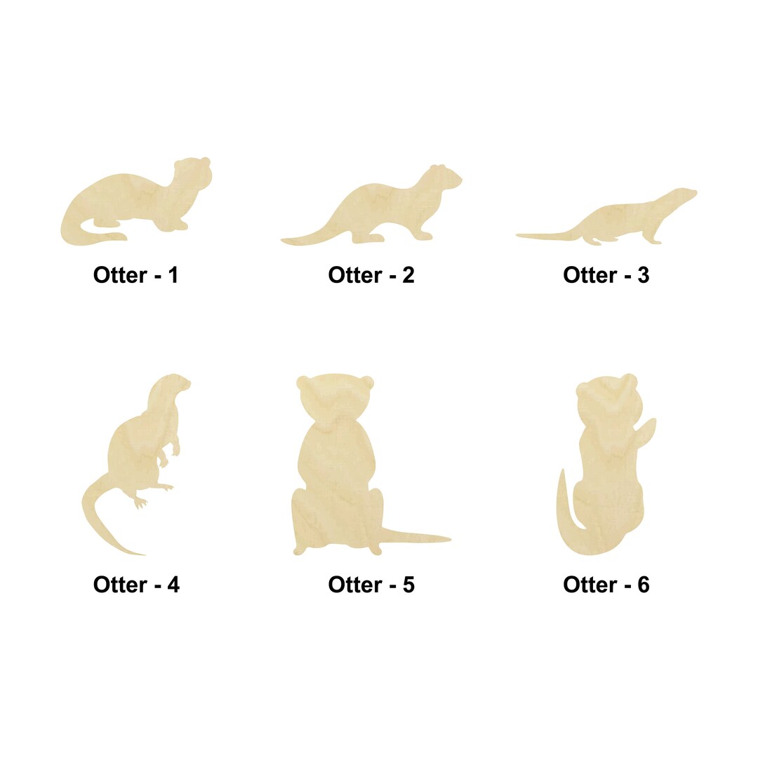 Otter Sea Animal-multiple Sizes - Laser Cut Unfinished Wood Cutout ...