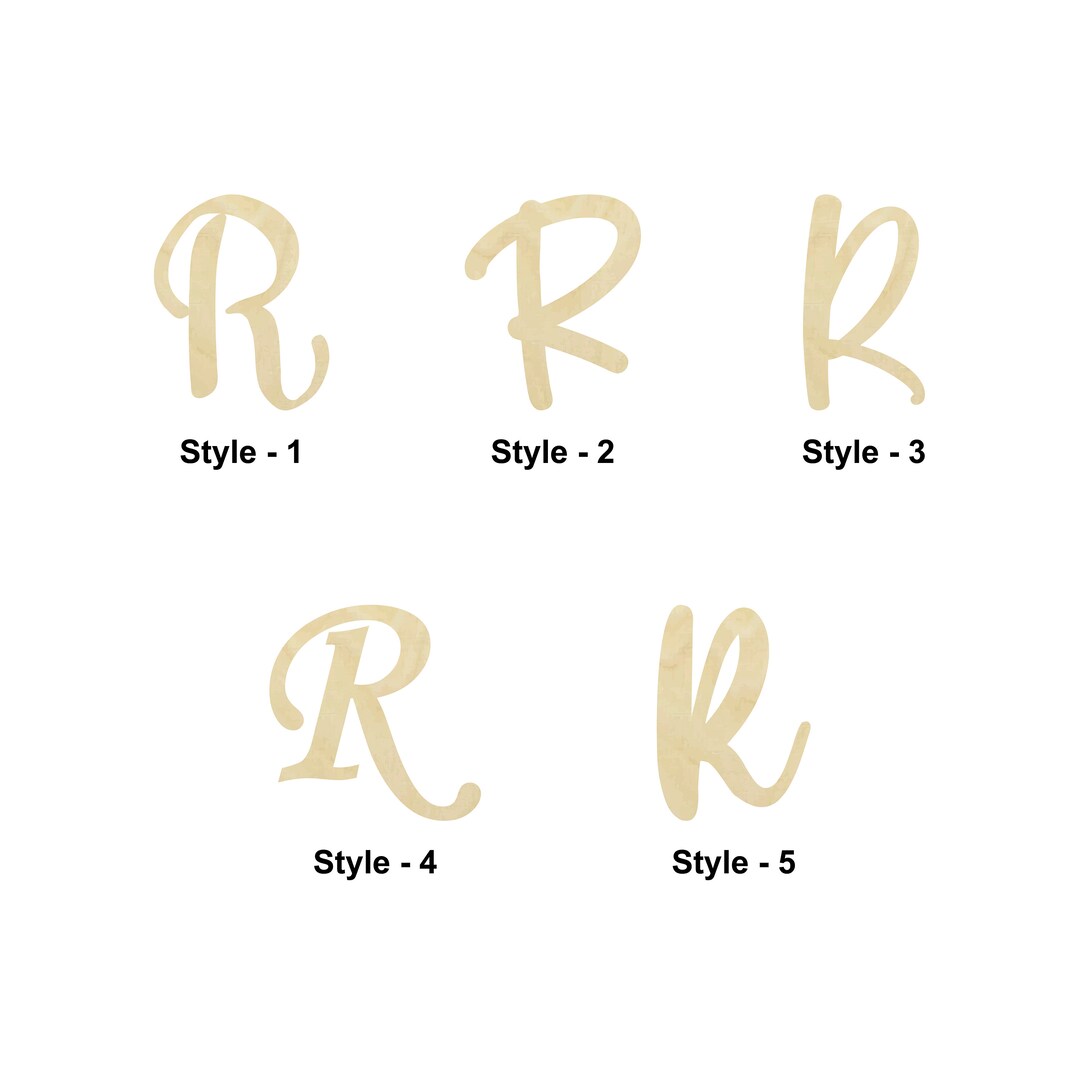 Script Block Letter R Wooden Shape - Multiple Sizes- Laser Cut ...