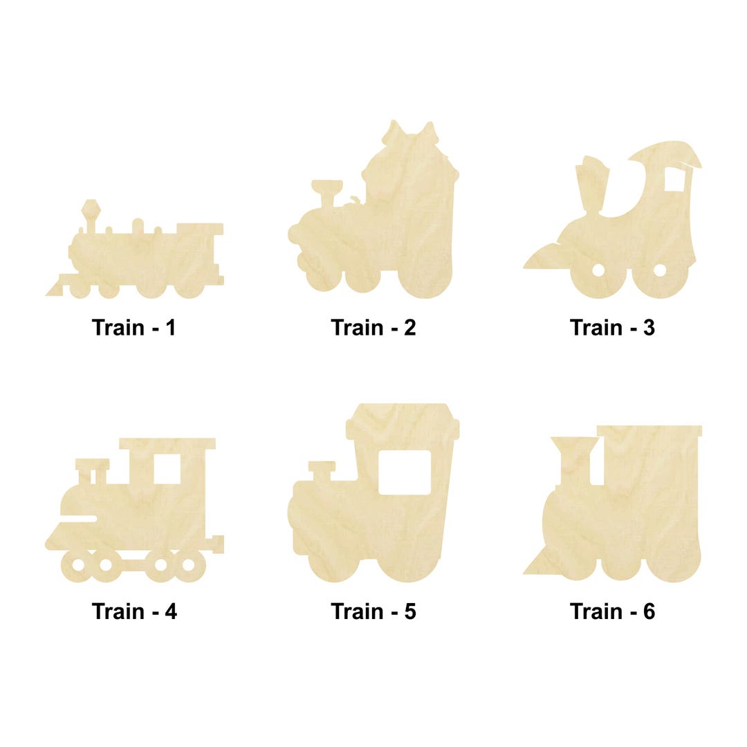 Train Wooden Shape - Multiple Sizes - Laser Cut Unfinished Wood Cutout ...