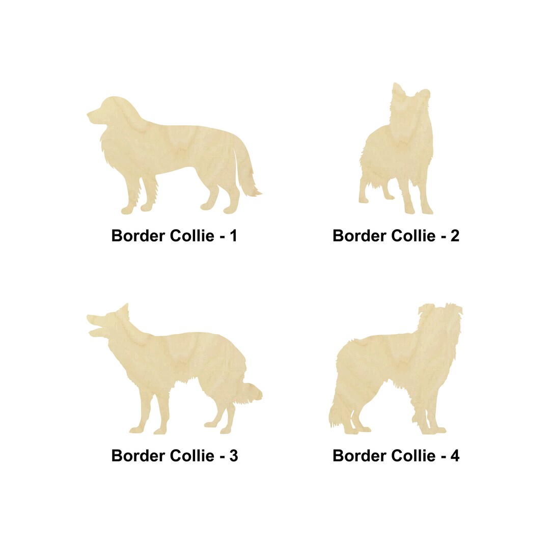 Border Collie Dog Animal Wooden Shape - Multiple Sizes- Laser Cut ...