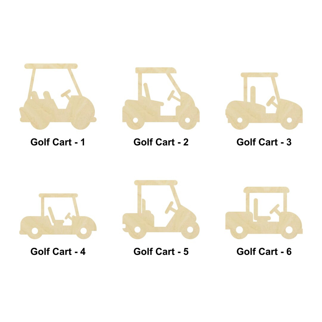 Golf Cart Wooden Shape - Multiple Sizes - Laser Cut Unfinished Wood ...