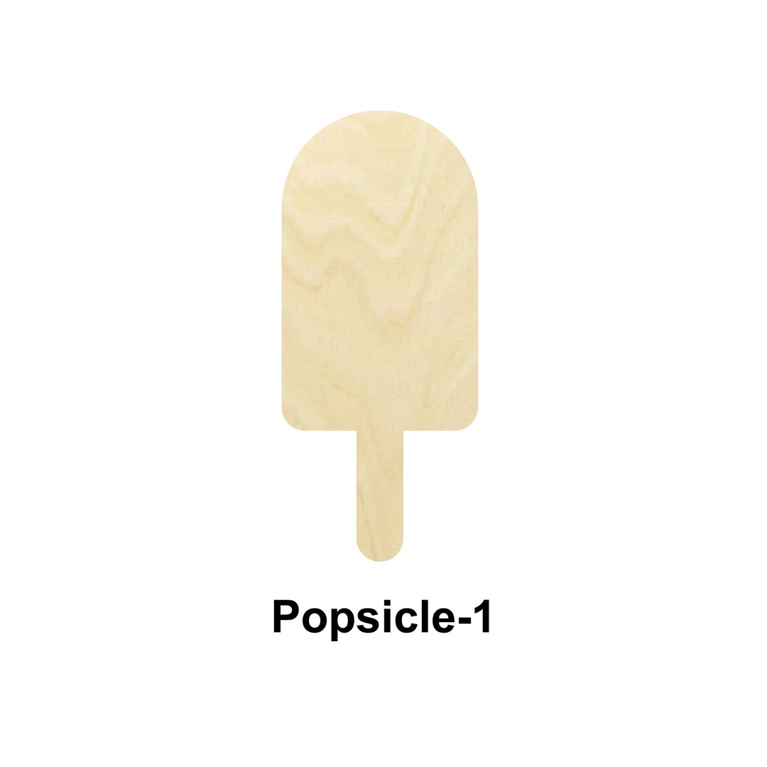 Popsicle Shape - Multiple Sizes - Laser Cut Unfinished Wood Cutout ...