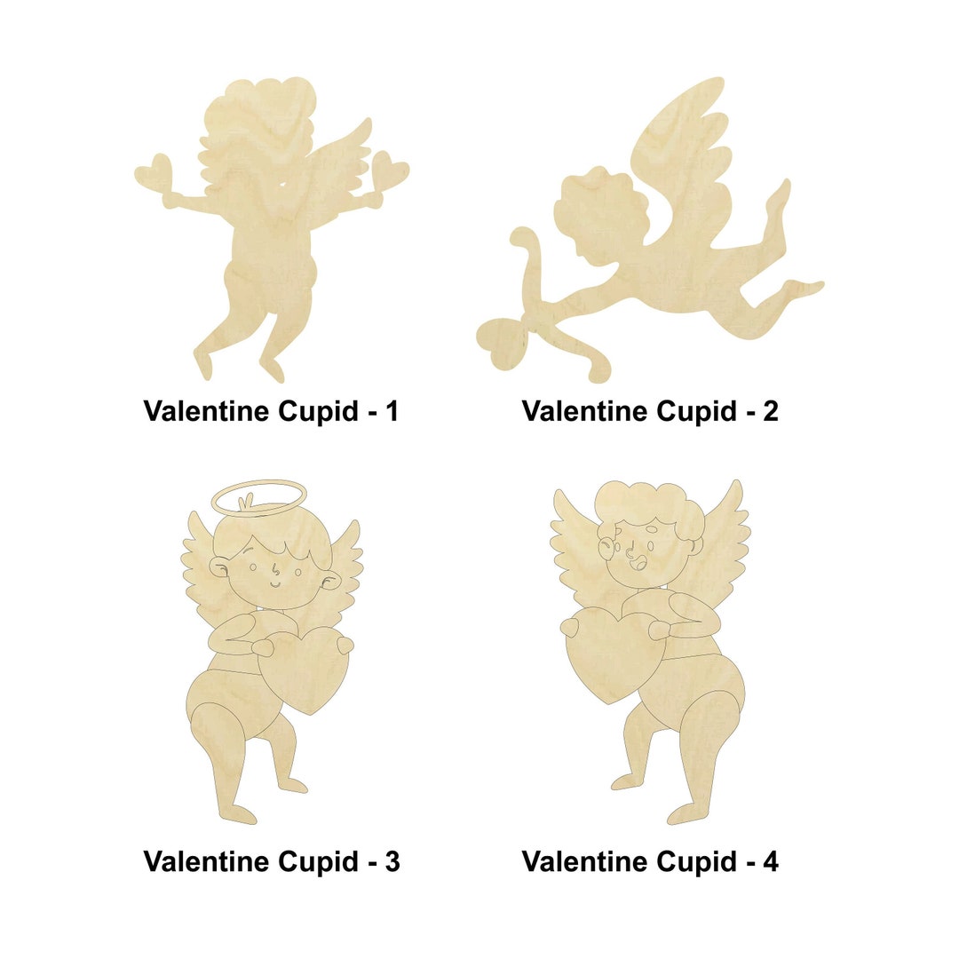 Valentine Cupid Shape - Multiple Sizes - Laser Cut Unfinished Wood ...