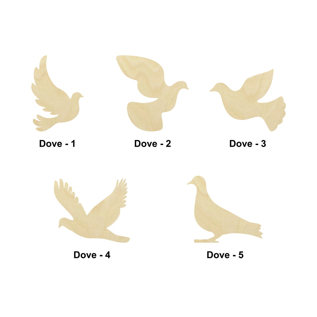 Peace Dove Animal Shape - Multiple Sizes- Laser Cut Unfinished Wood ...