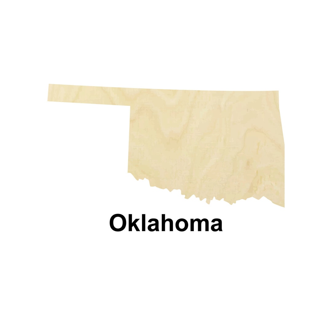 Oklahoma State Map Wooden Shape - Multiple Sizes- Laser Cut Unfinished ...