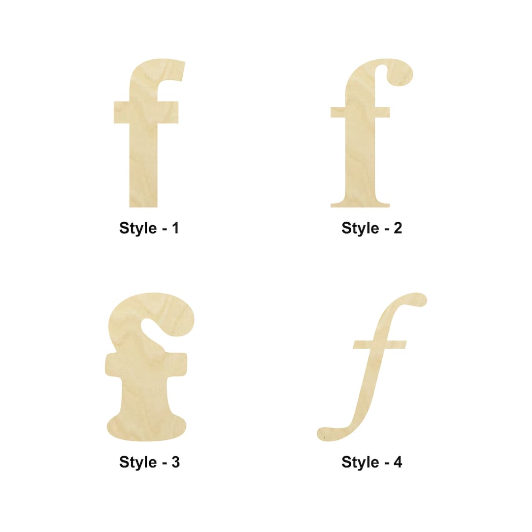 Small Letter F Wooden Shape - Multiple Sizes- Laser Cut Unfinished Wood ...