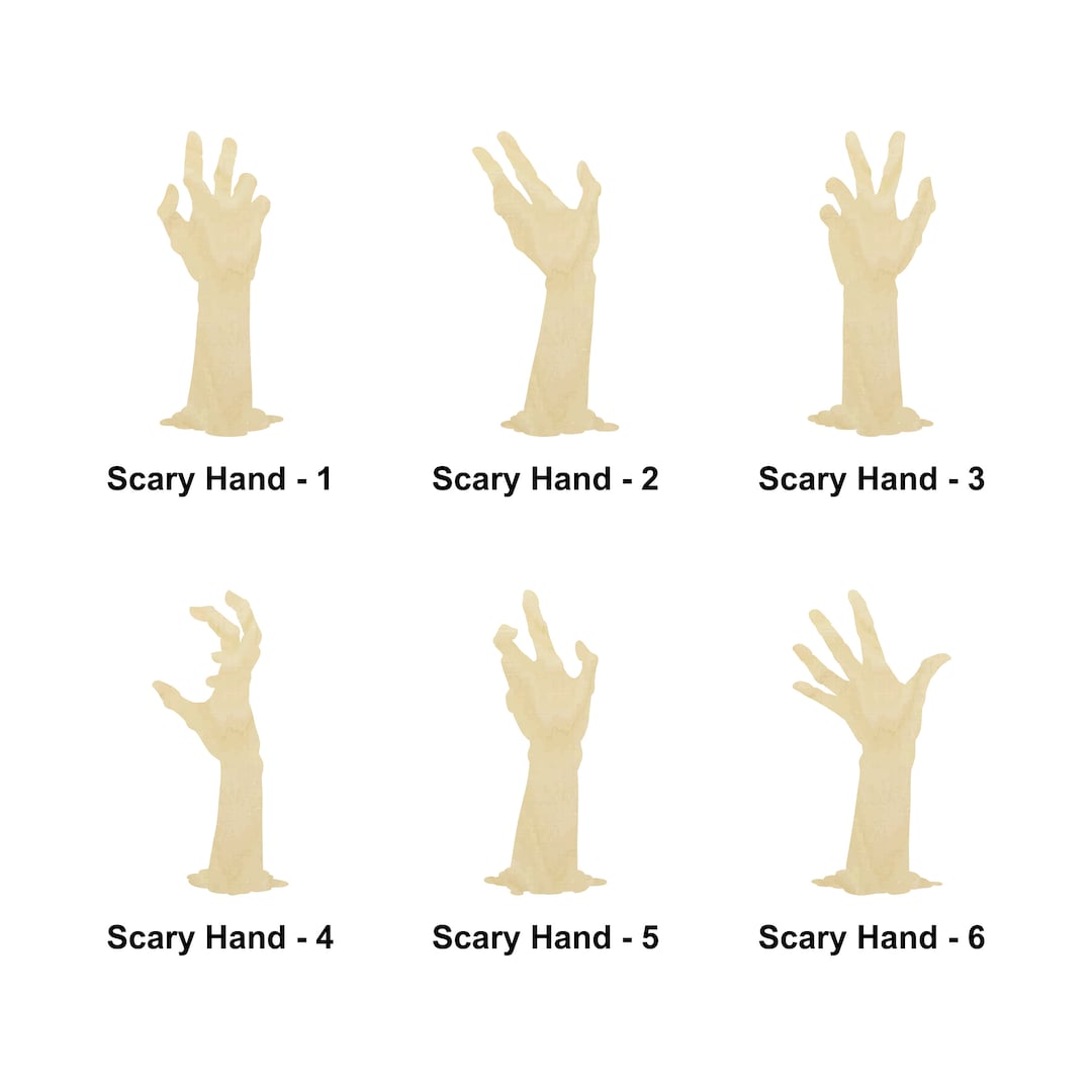 Halloween Scary Hand Shape - Multiple Sizes-laser Cut Unfinished Wood ...