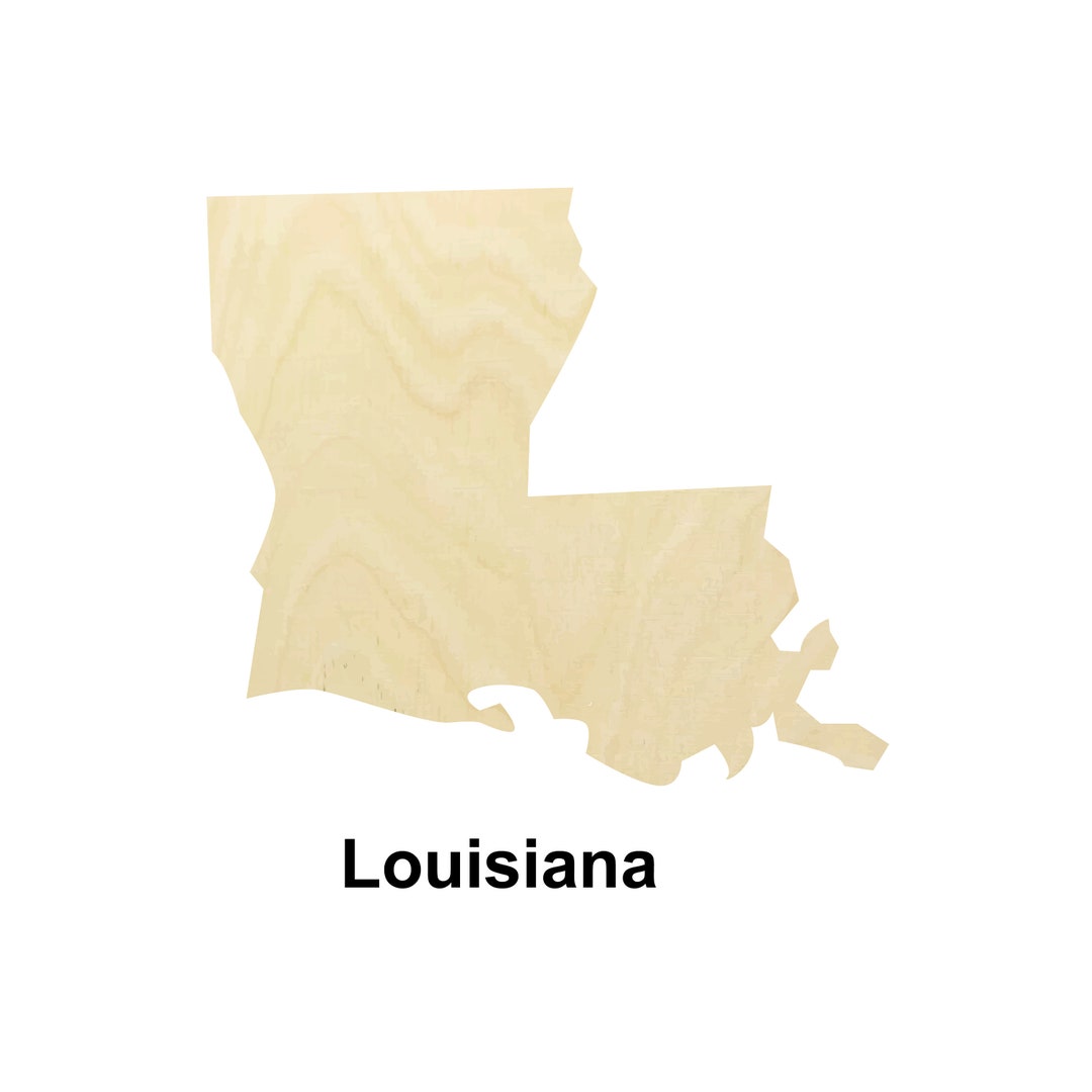 Louisiana State Map Wooden Shape - Multiple Sizes- Laser Cut Unfinished ...