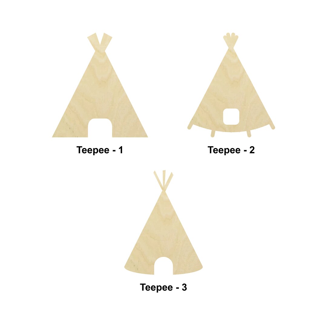 Teepee Shape - Multiple Sizes - Laser Cut Unfinished Wood Cutout Shapes ...
