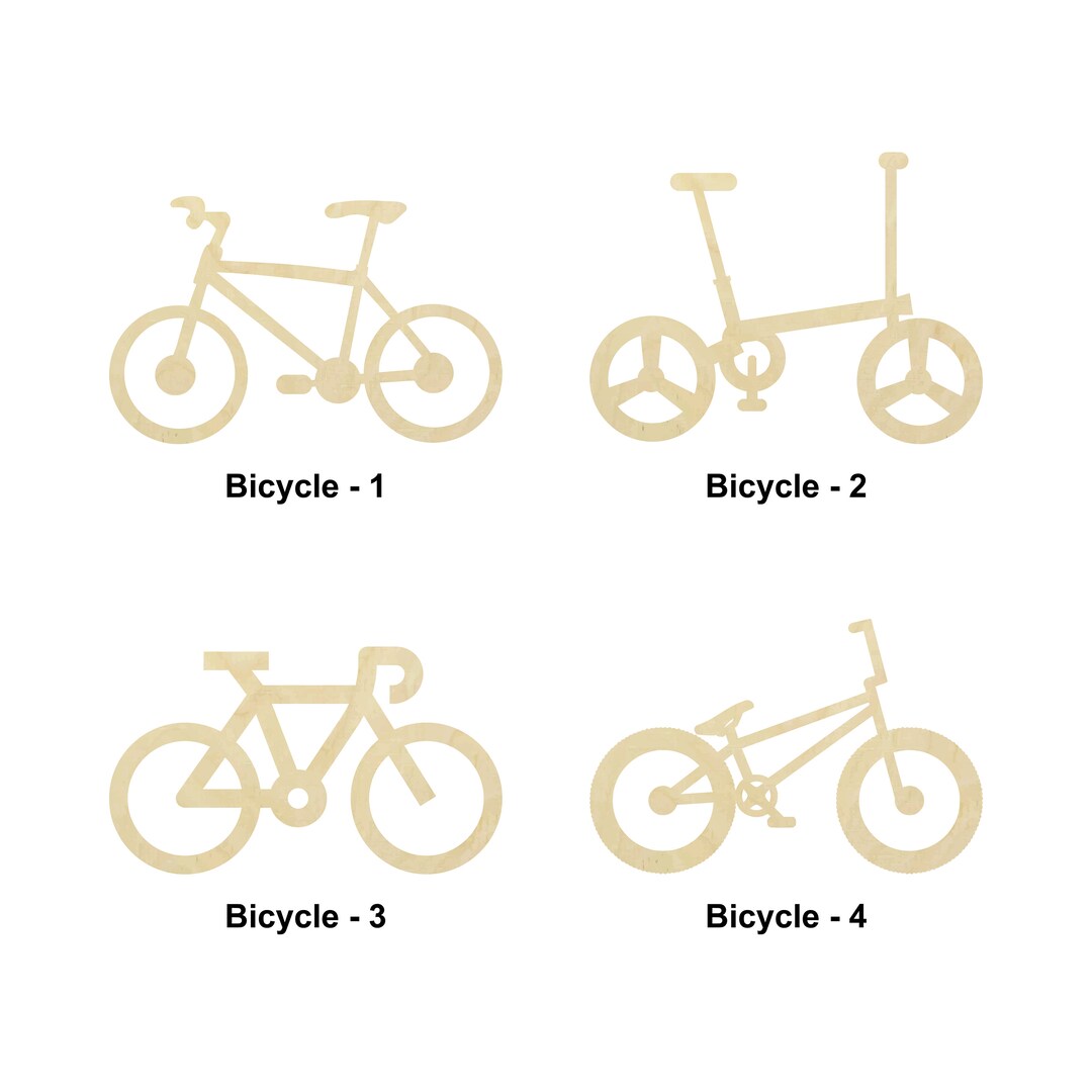 Bicycle or Bike Shape - Multiple Sizes- Laser Cut Unfinished Wood ...