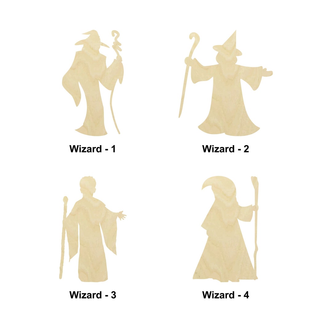 Halloween Wizard Shape - Multiple Sizes-laser Cut Unfinished Wood ...
