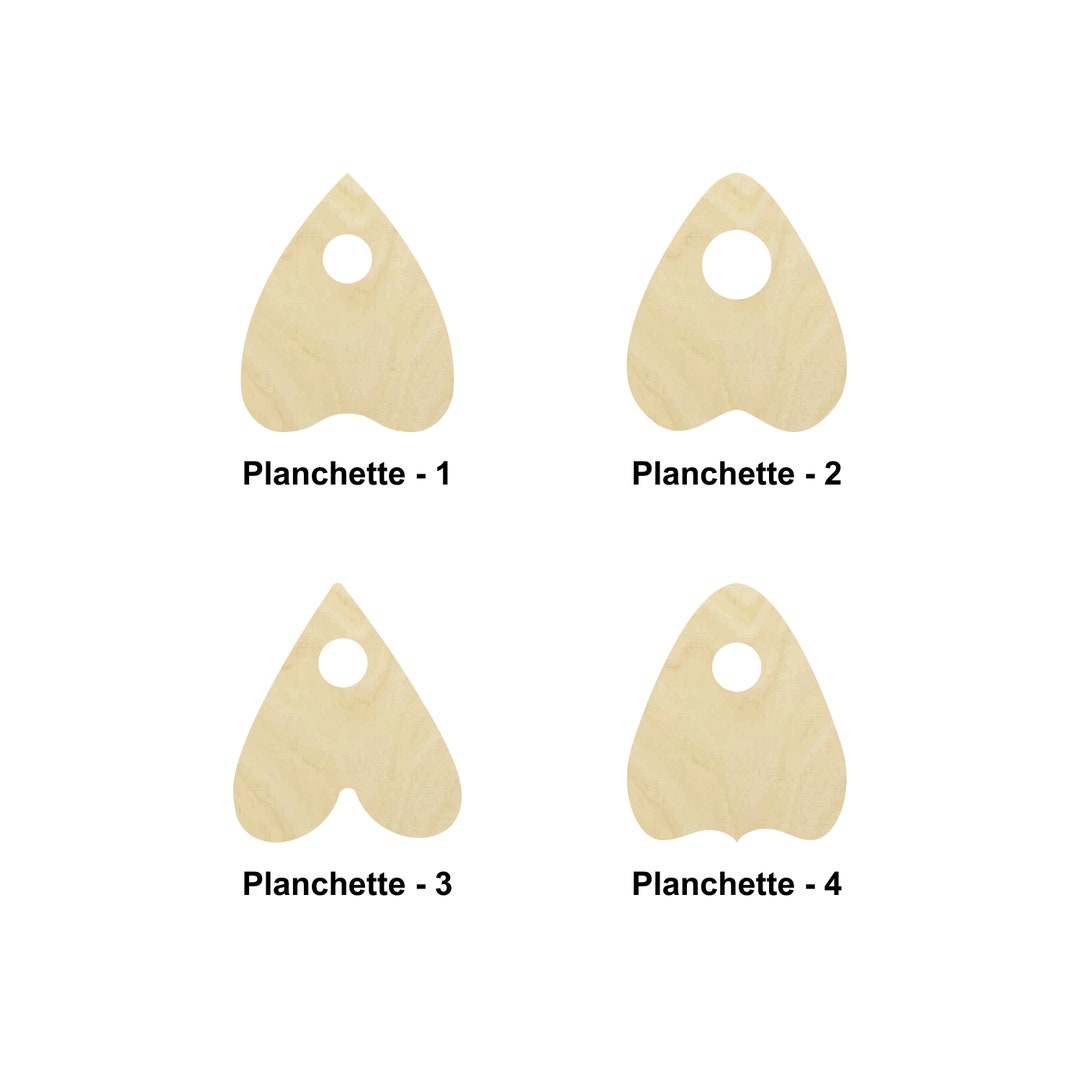 Planchette Shape Wooden - Multiple Sizes- Laser Cut Unfinished Wood ...