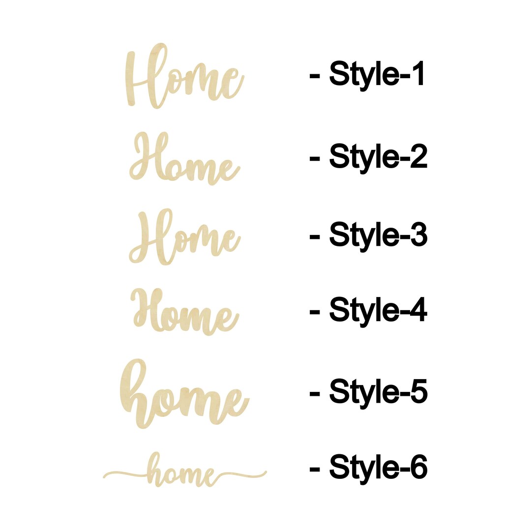 Home- Word Wooden-multiple Sizes-laser Cut Unfinished Wood Cutout ...