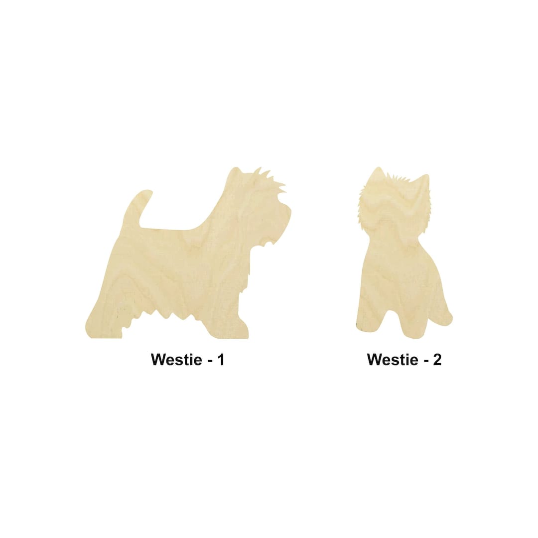 Westie Dog Animal Wooden Shape - Multiple Sizes- Laser Cut Unfinished ...