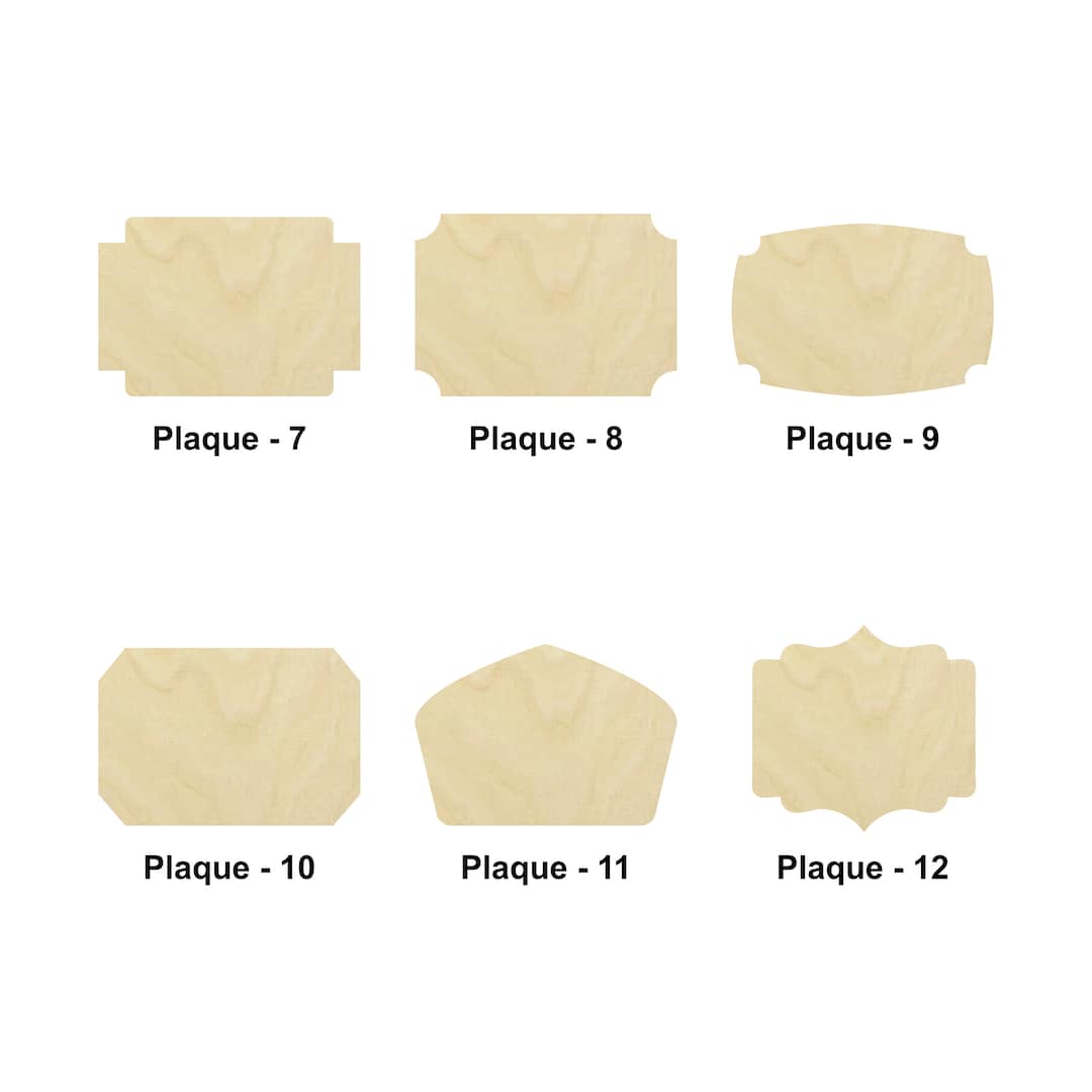 Plaque Shape Wooden - Multiple Sizes- Laser Cut Unfinished Wood Cutout ...