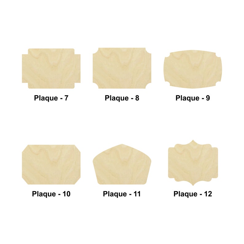 Plaque Shape Wooden - Multiple Sizes- Laser Cut Unfinished Wood Cutout ...