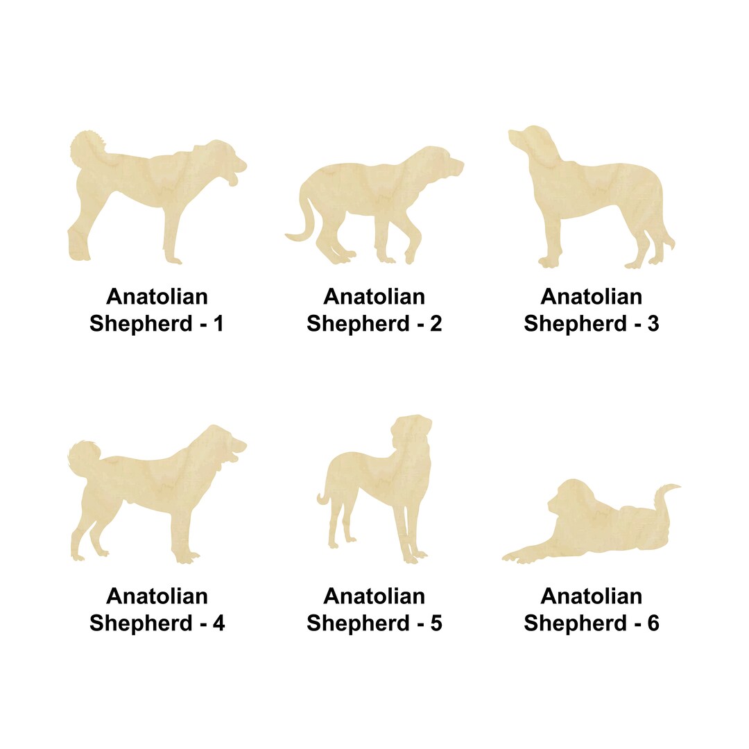 Anatolian Shepherd Dog Animal Wooden Shape - Multiple Sizes- Laser Cut ...