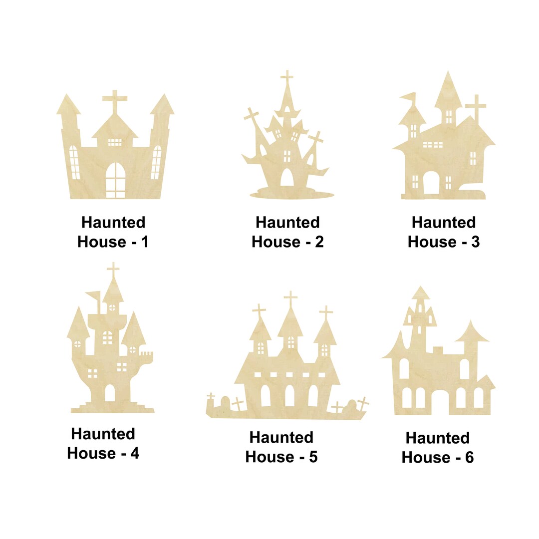 Halloween Haunted House Shape - Multiple Sizes-laser Cut Unfinished ...
