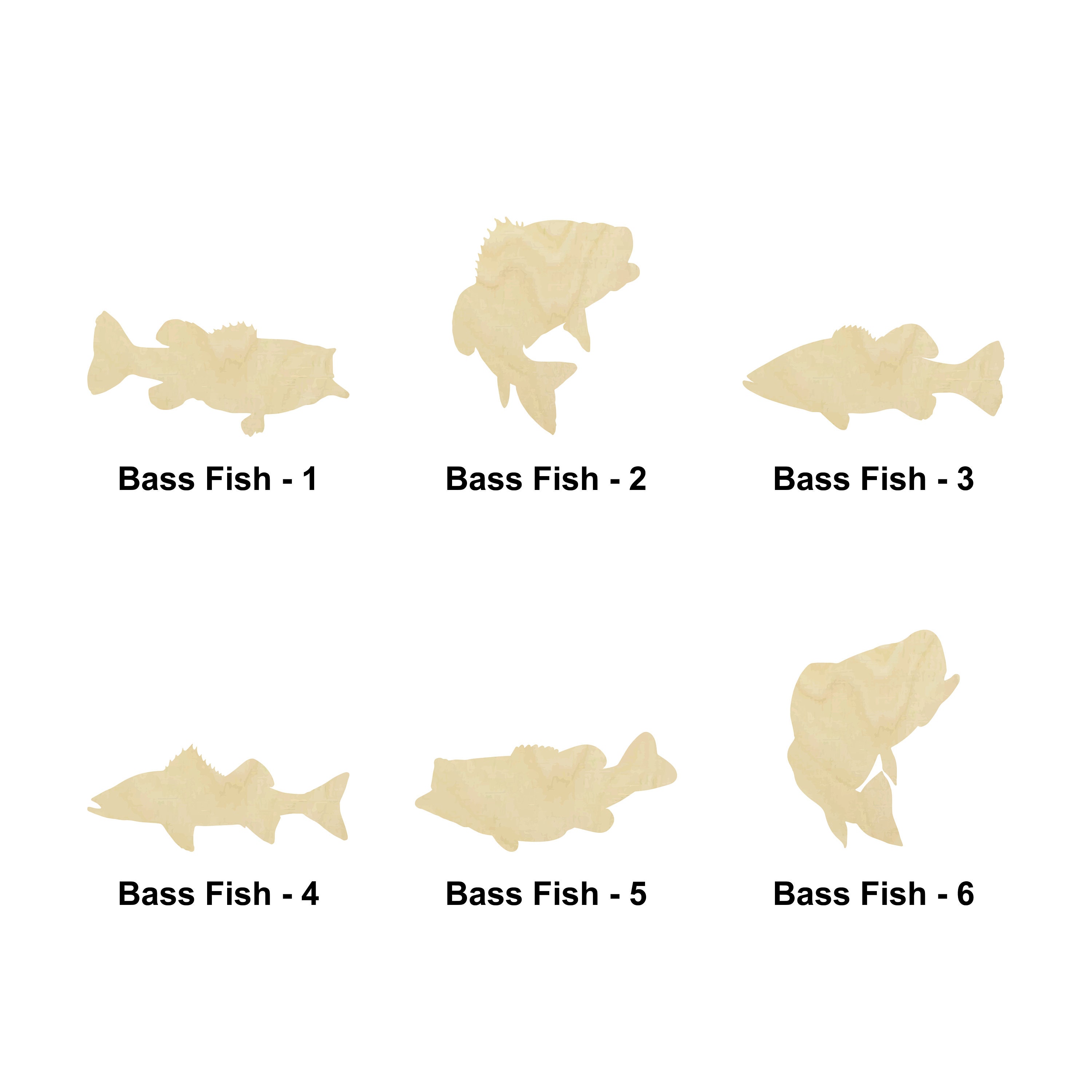 Bass Fish - Sea Animal-multiple Sizes - Laser Cut Unfinished Wood ...