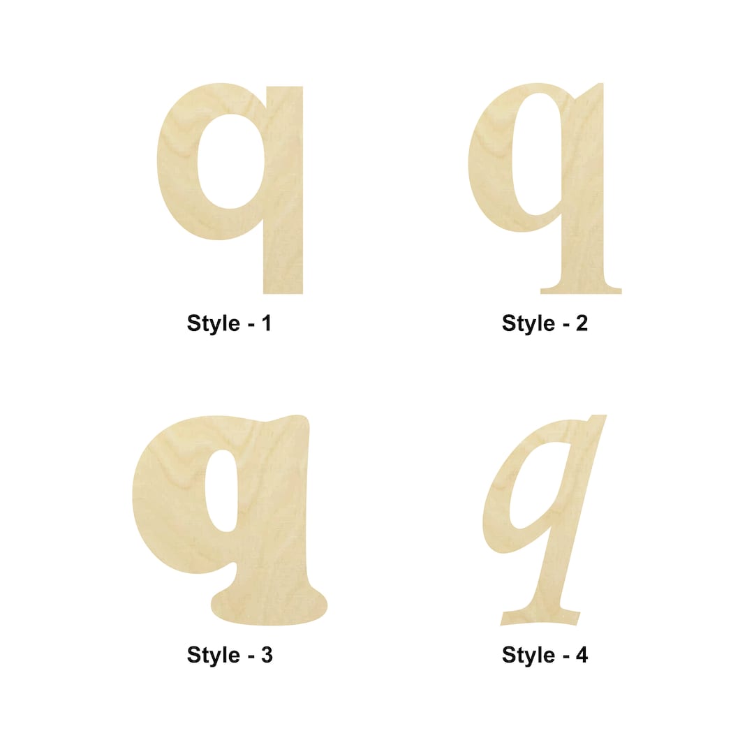 Small Letter Q Wooden Shape - Multiple Sizes- Laser Cut Unfinished Wood ...