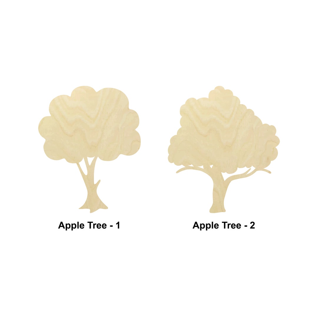 Apple Tree Shape - Multiple Sizes - Laser Cut Unfinished Wood Cutout ...
