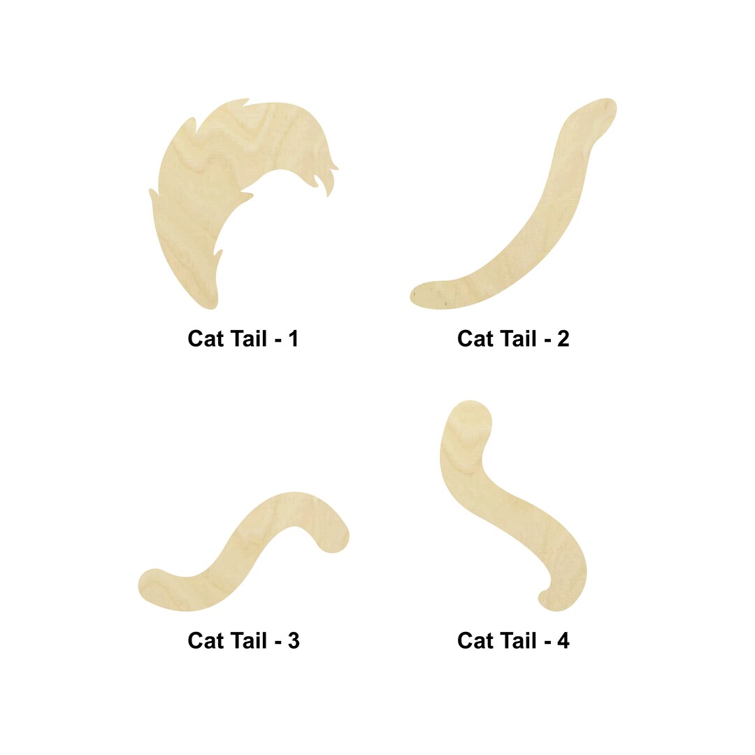 Cat Tail Animal Wooden Shape - Multiple Sizes-laser Cut Unfinished Wood ...