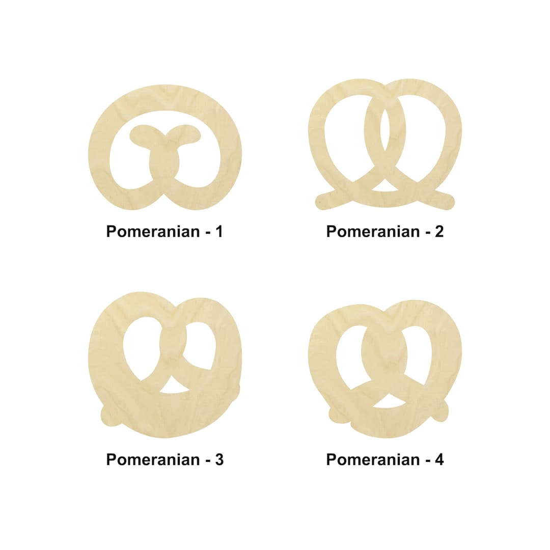 Pretzel Shape Wooden - Multiple Sizes- Laser Cut Unfinished Wood Cutout ...