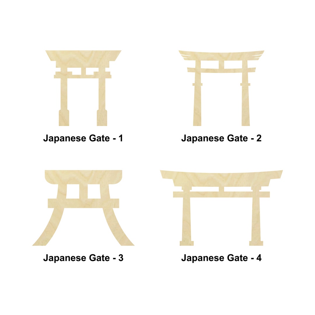 Japanese Gate Shapes - Multiple Sizes - Laser Cut Unfinished Wood ...
