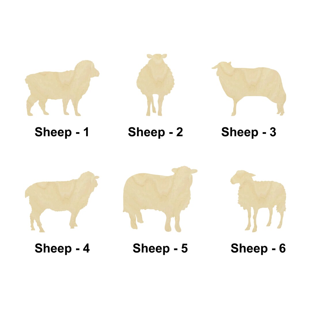 Sheep Farm Animal- Multiple Sizes - Laser Cut Unfinished Wood Cutout ...