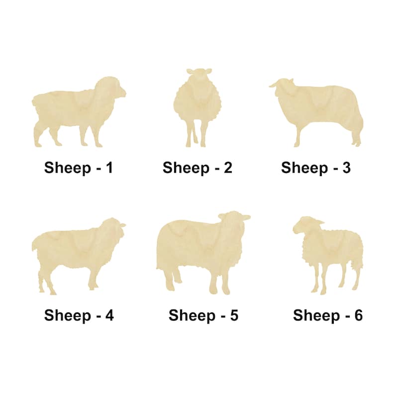 Sheep Farm Animal- Multiple Sizes - Laser Cut Unfinished Wood Cutout ...
