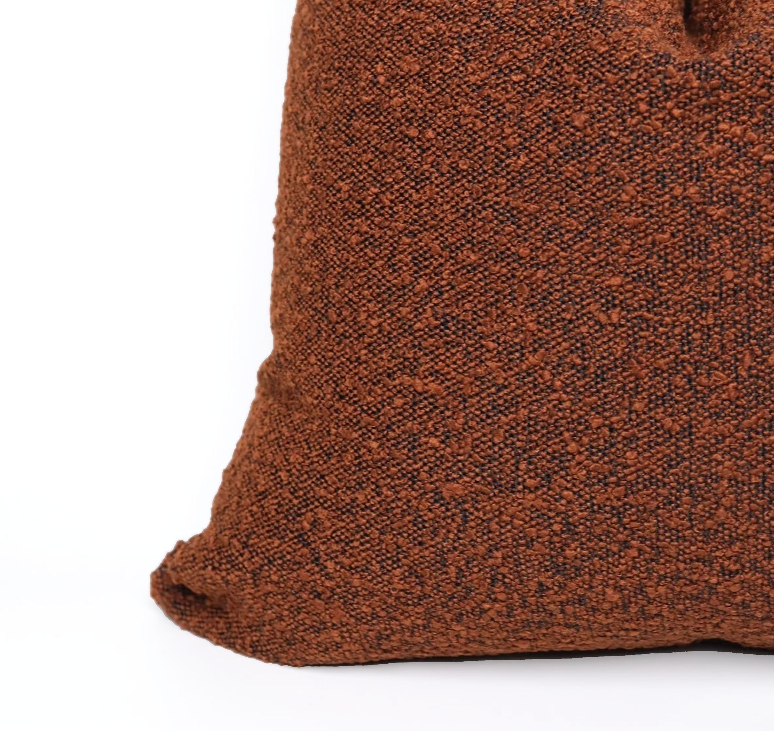 Auburn Rust Boucle Pillow Cover Handmade Textured Cozy - Etsy