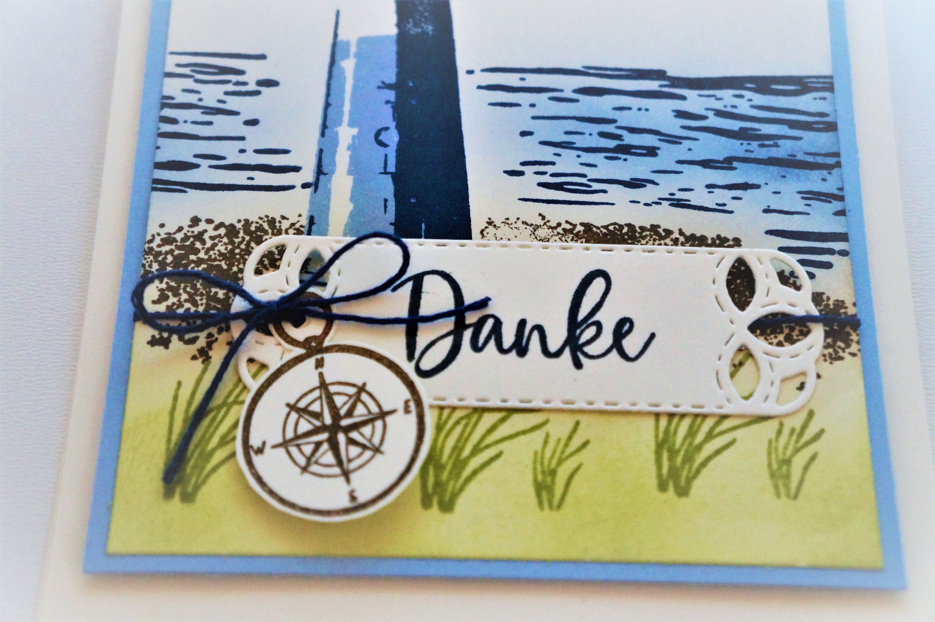 Handmade Thank You Card Maritime Card With Lighthouse Just - Etsy UK