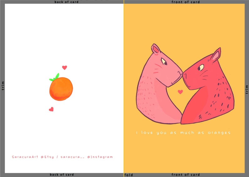 Printable Capybara Valentine's Day Card - Etsy