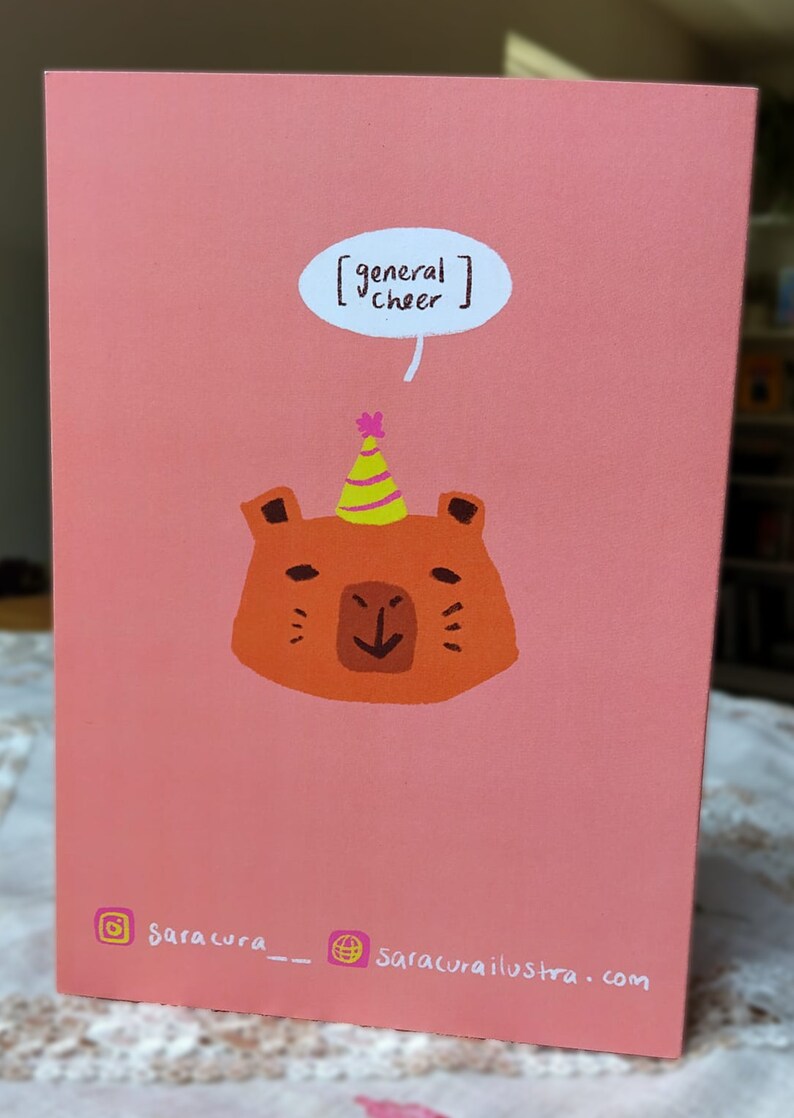 Celebratory Capybara Card - Etsy