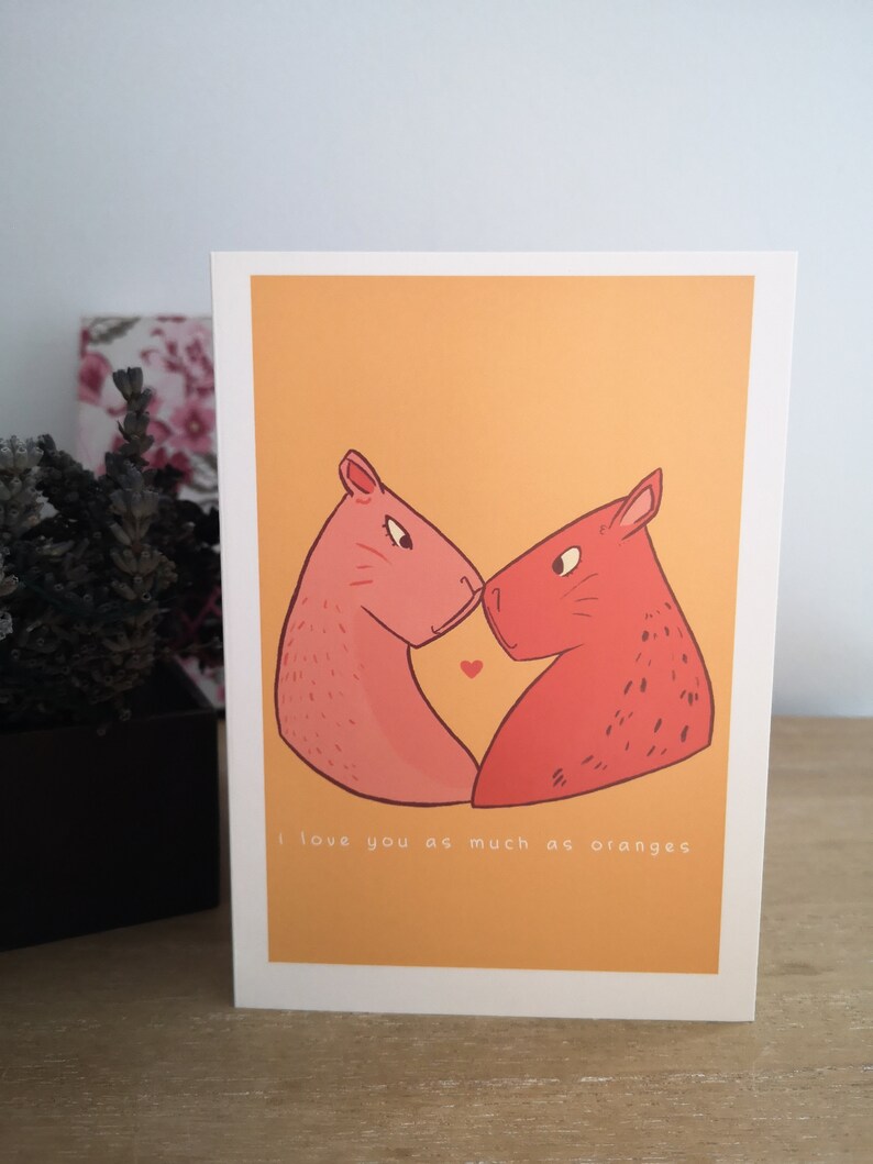 Capybara Valentines Day Card | Valentines, Friendship, Appreciation - Etsy