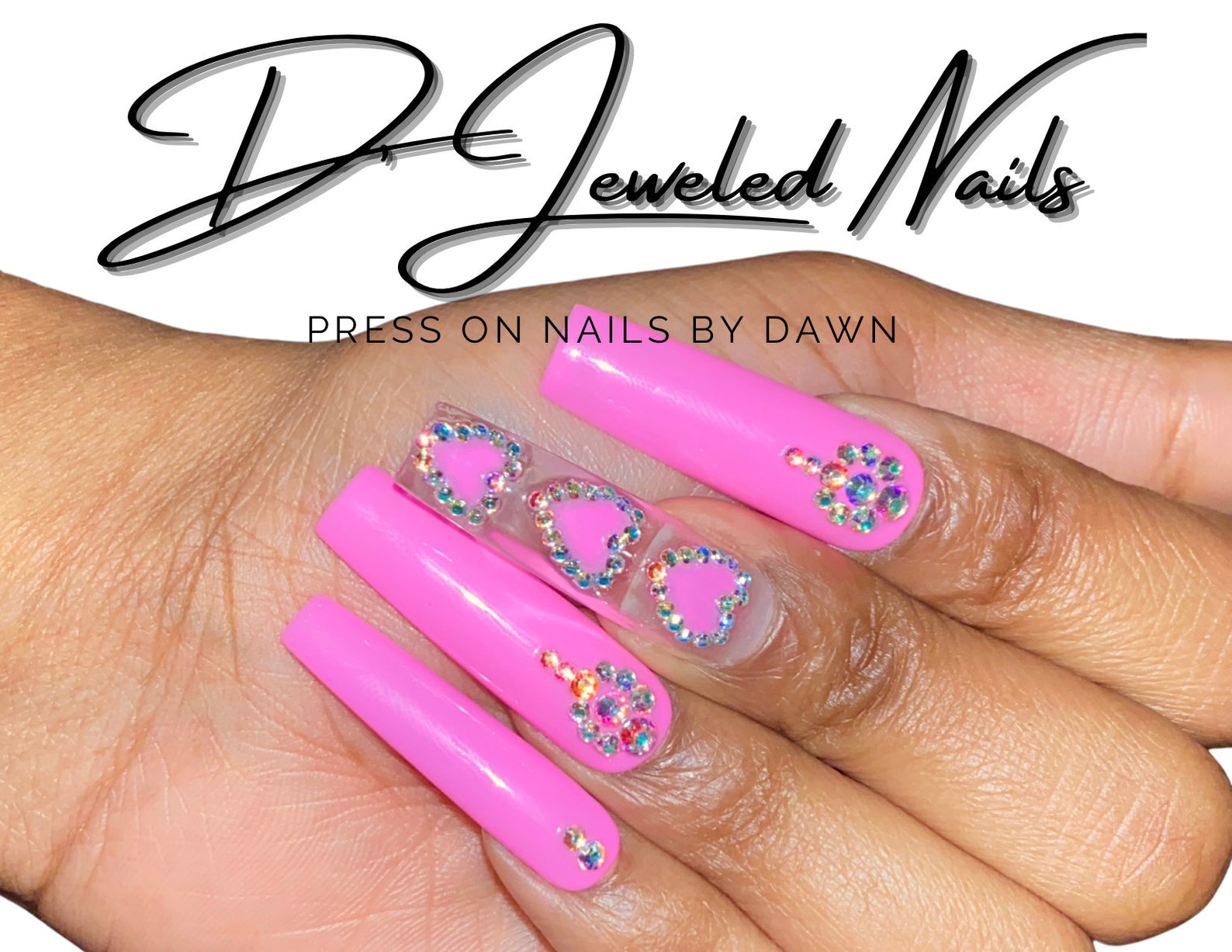 Kiss Kiss Pink Nails Glass Nails Valentines Day Nails Etsy