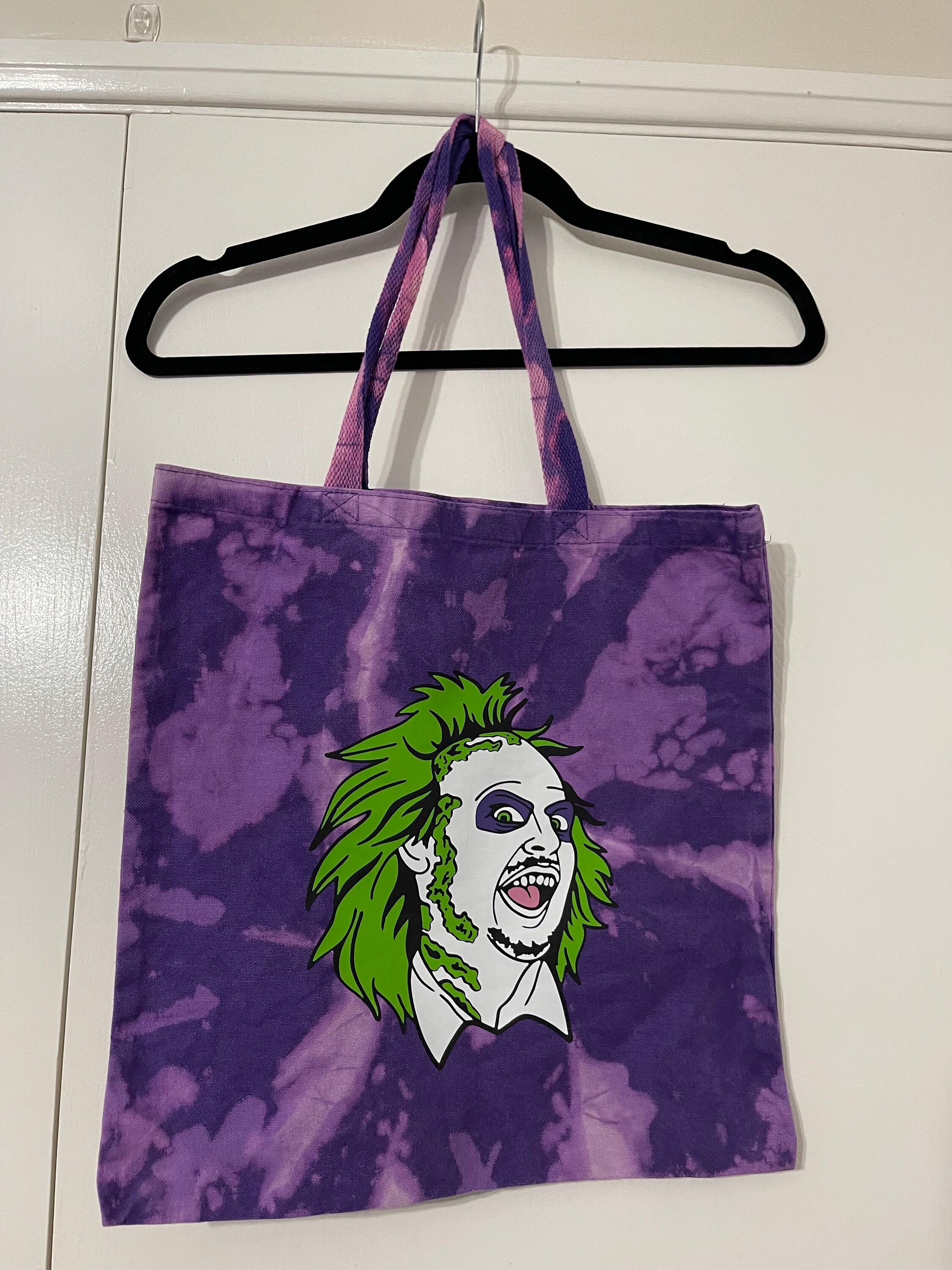 Beetlejuice Inspired Bleach Washed Purple Tote Bag Canvas - Etsy