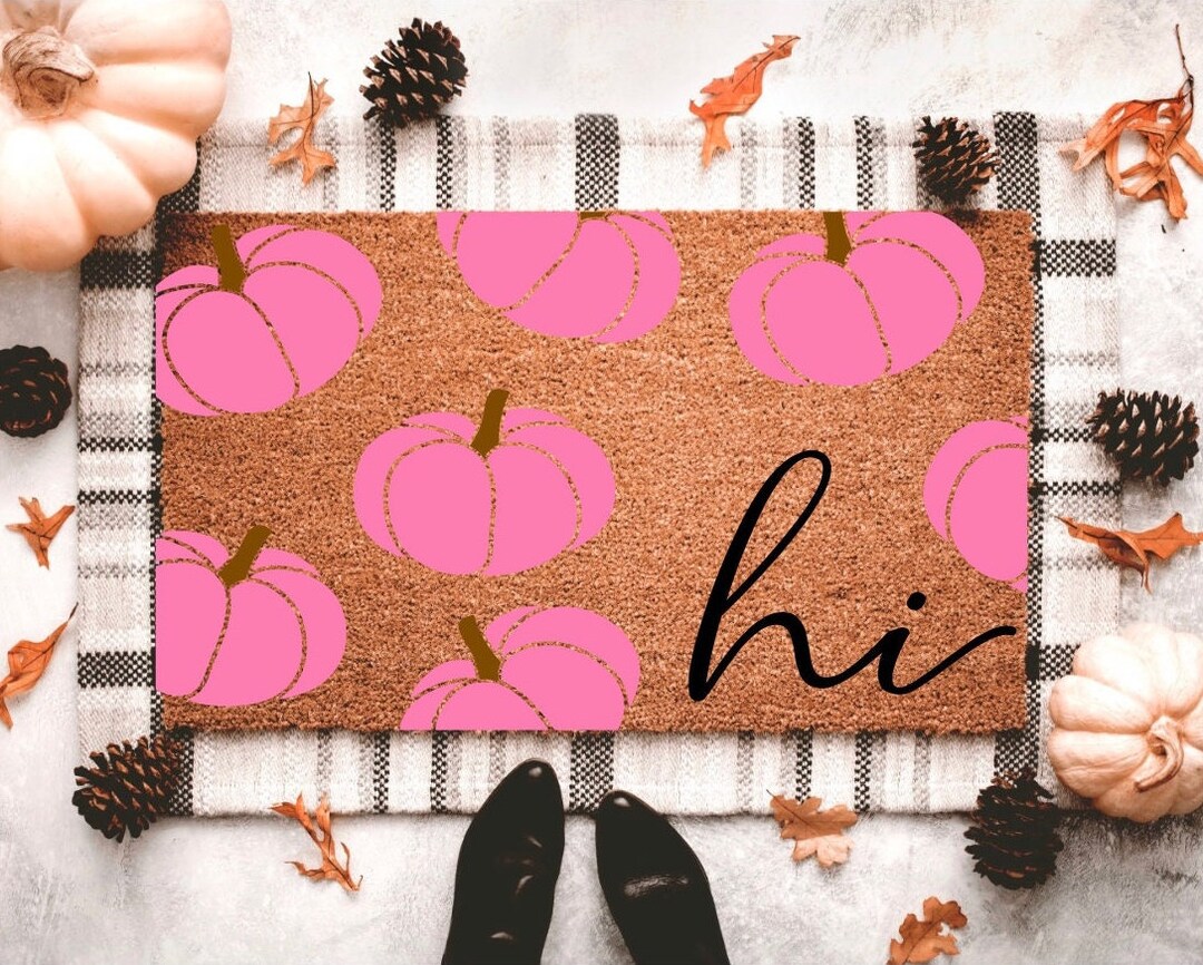 Pink Pumpkin Doormat | Fall Doormat | Fall Porch Decor | Outdoor Fall ...