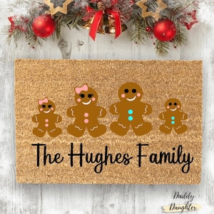 Personalized Gingerbread Doormat | Christmas Doormat | Personalized ...