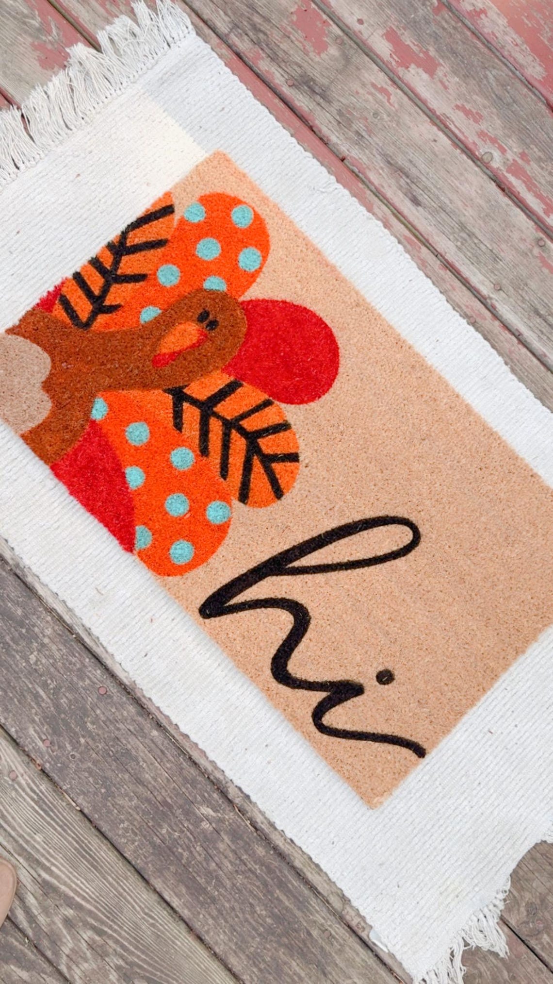 Turkey Welcome Doormat | Fall Doormat | Fall Porch Decor | Outdoor Fall ...