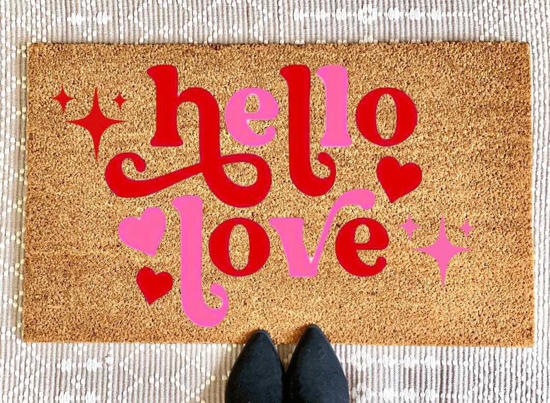 Hello Love Doormat | Valentine’s Day Doormat | Valentine’s Day Decor ...