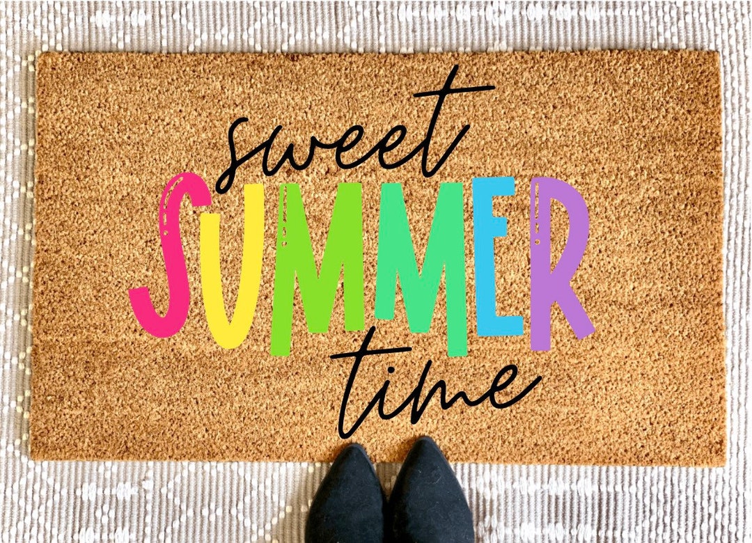 Sweet Summertime Doormat Summer Porch Decor Cute Welcome - Etsy