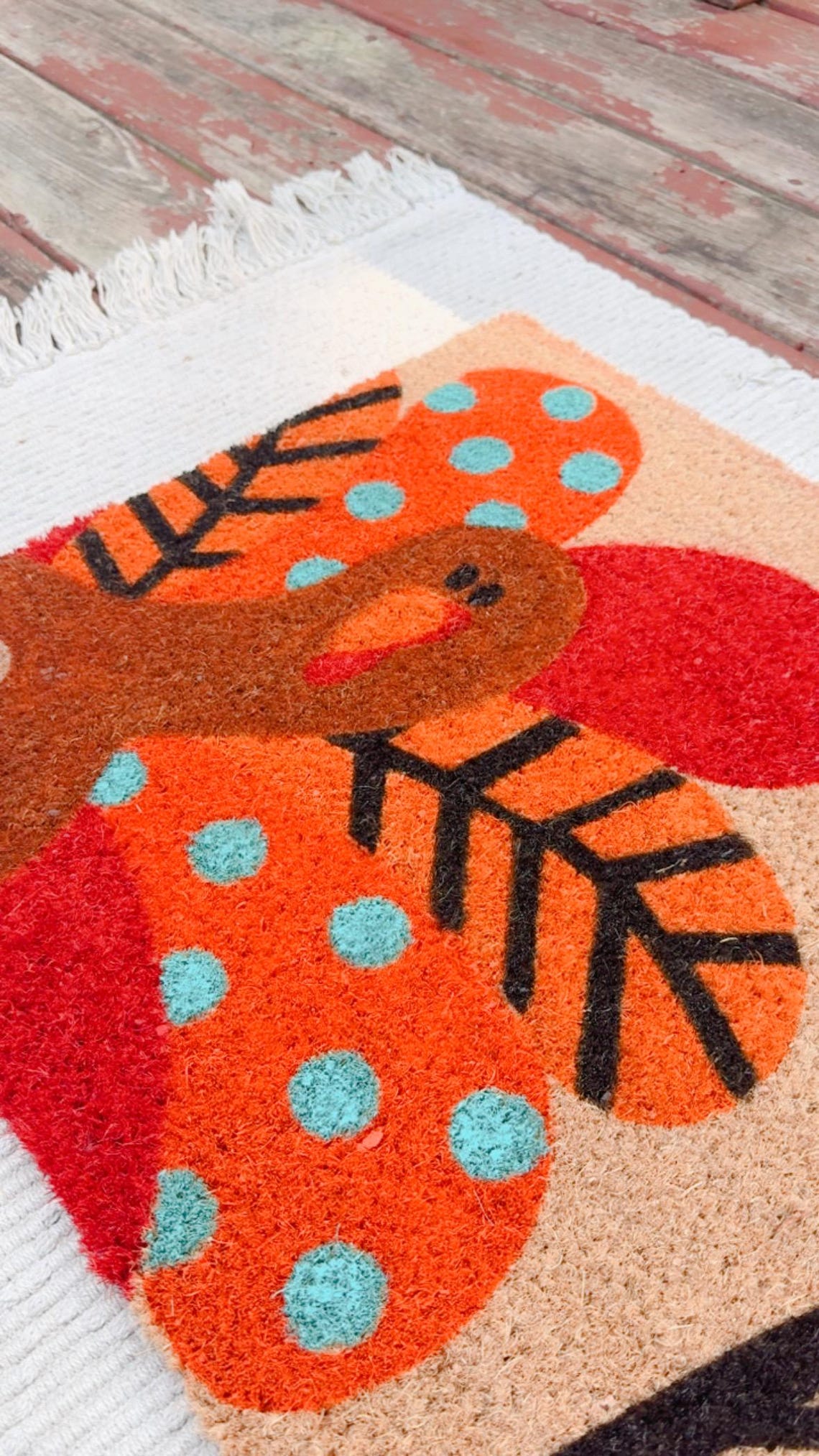 Turkey Welcome Doormat | Fall Doormat | Fall Porch Decor | Outdoor Fall ...