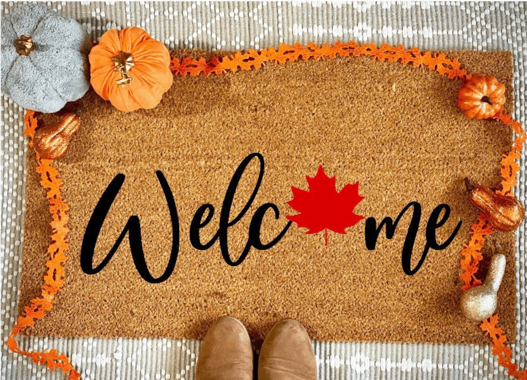 Fall Welcome Doormat Fall Leaf Doormat Outdoor Welcome Mat Cute Doormat ...