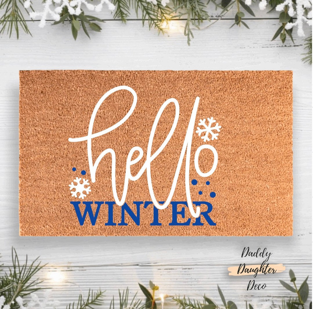 Hello Winter Snowflake Doormat Winter Decor Christmas Doormat Winter ...